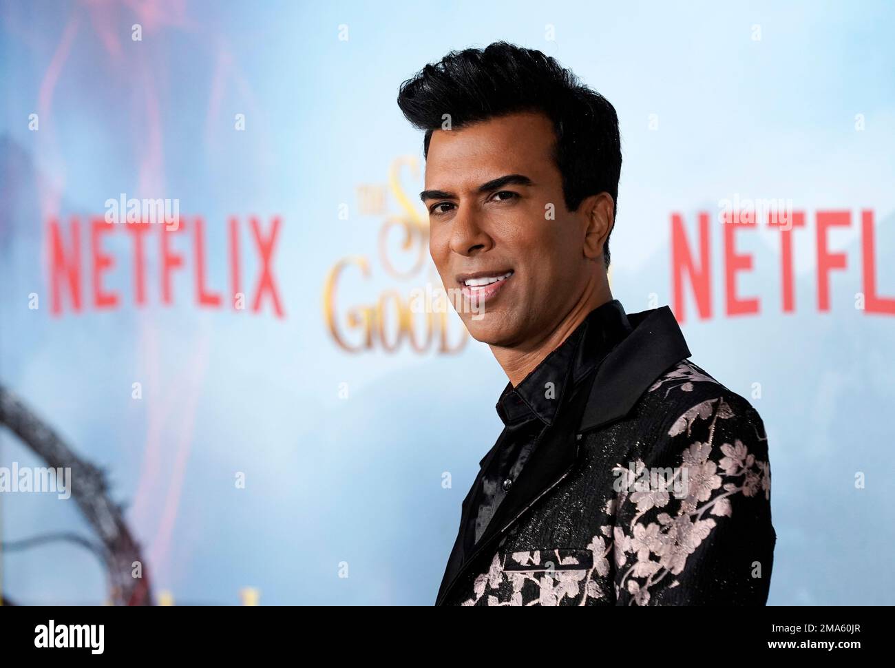 Author Soman Chainani poses at the premiere of the film "The School for ...