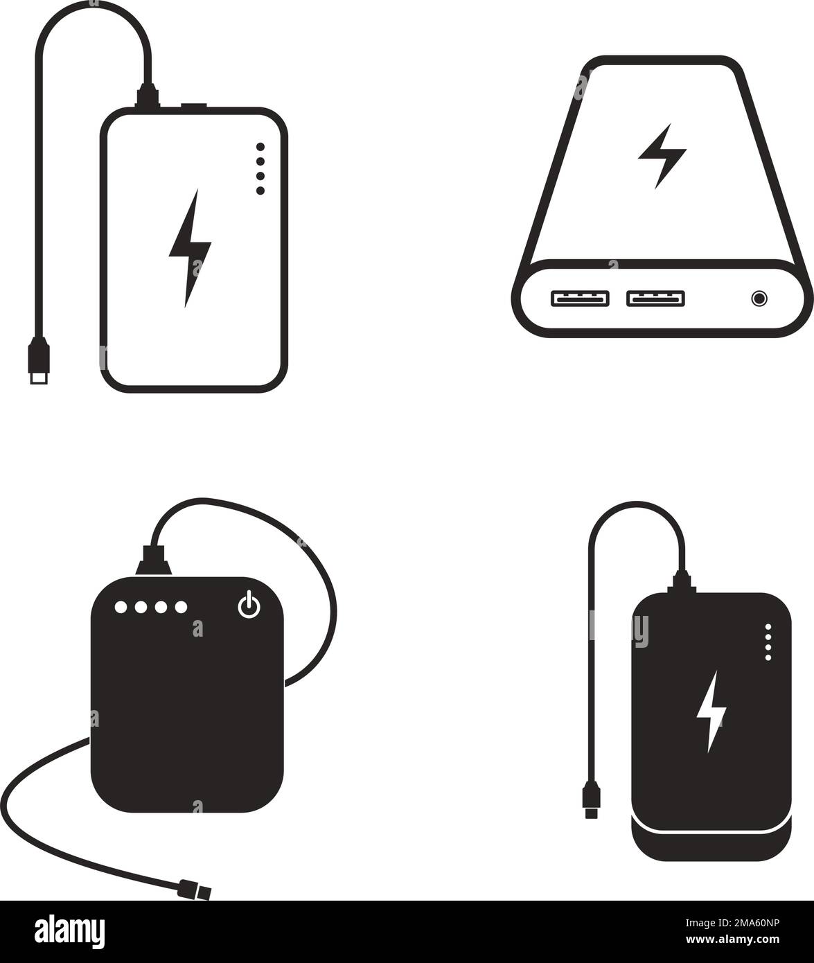 power bank icon illustration, portable charging device, vector eps 10 ...