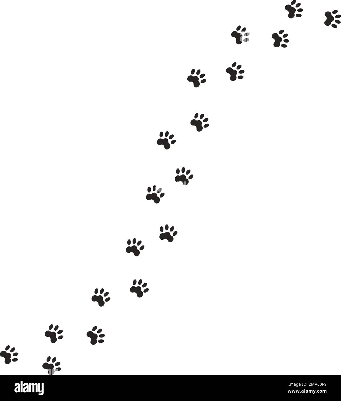 Dog or Cat Paw Print, Animal Foot. Flat Vector Icon illustration. Simple black symbol on white ...