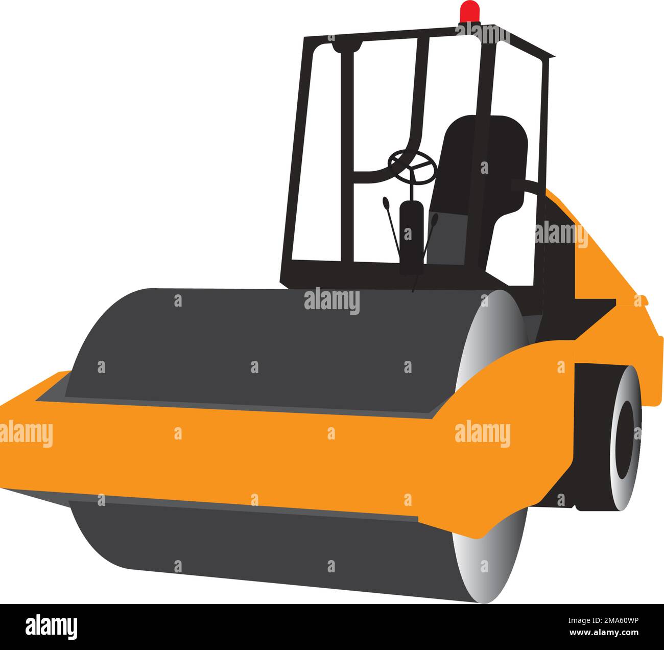 heavy equipment or asphalt road compactor vehicle icon. vector ...