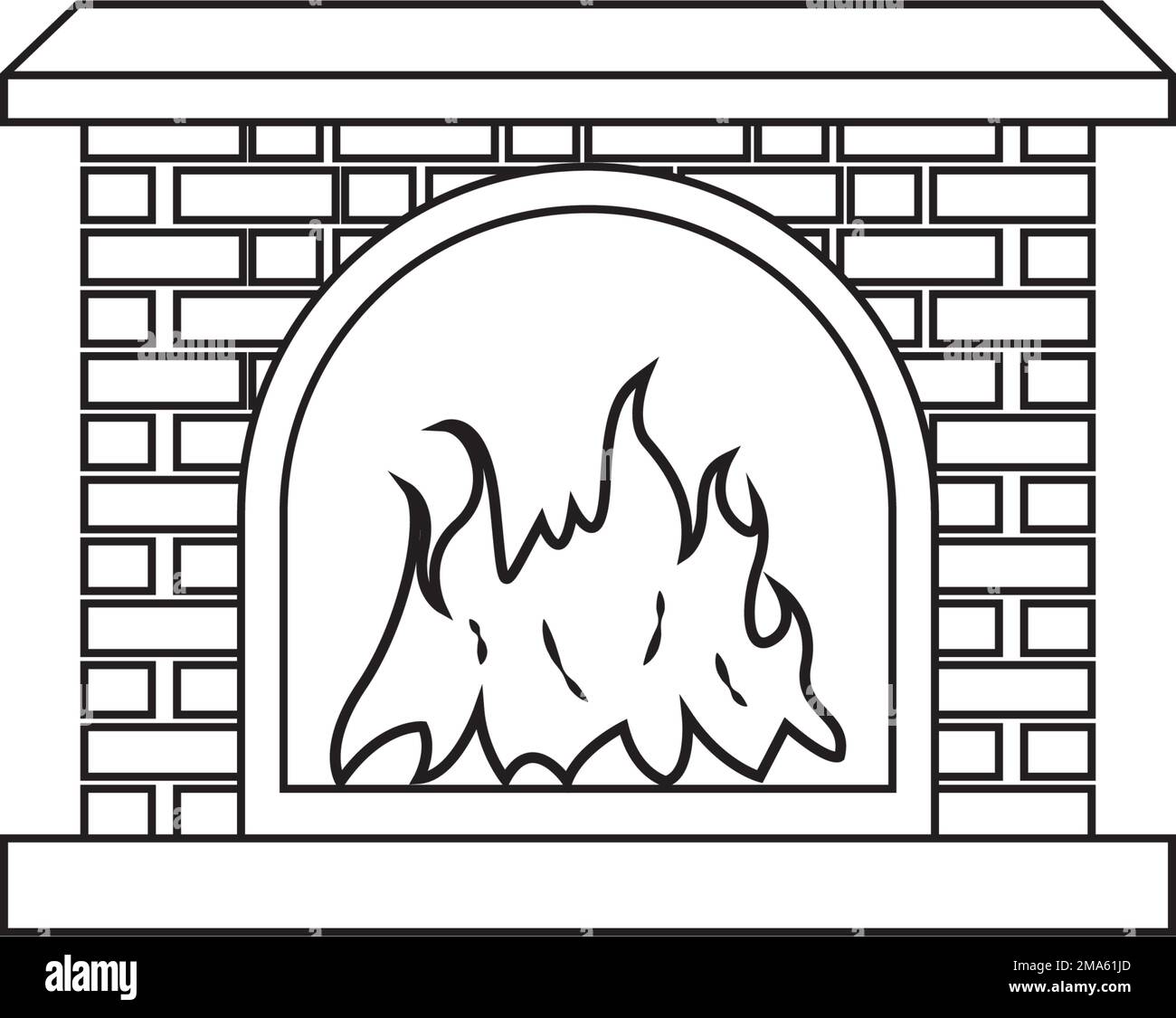fireplace icon vector illustration symbol design Stock Vector Image ...