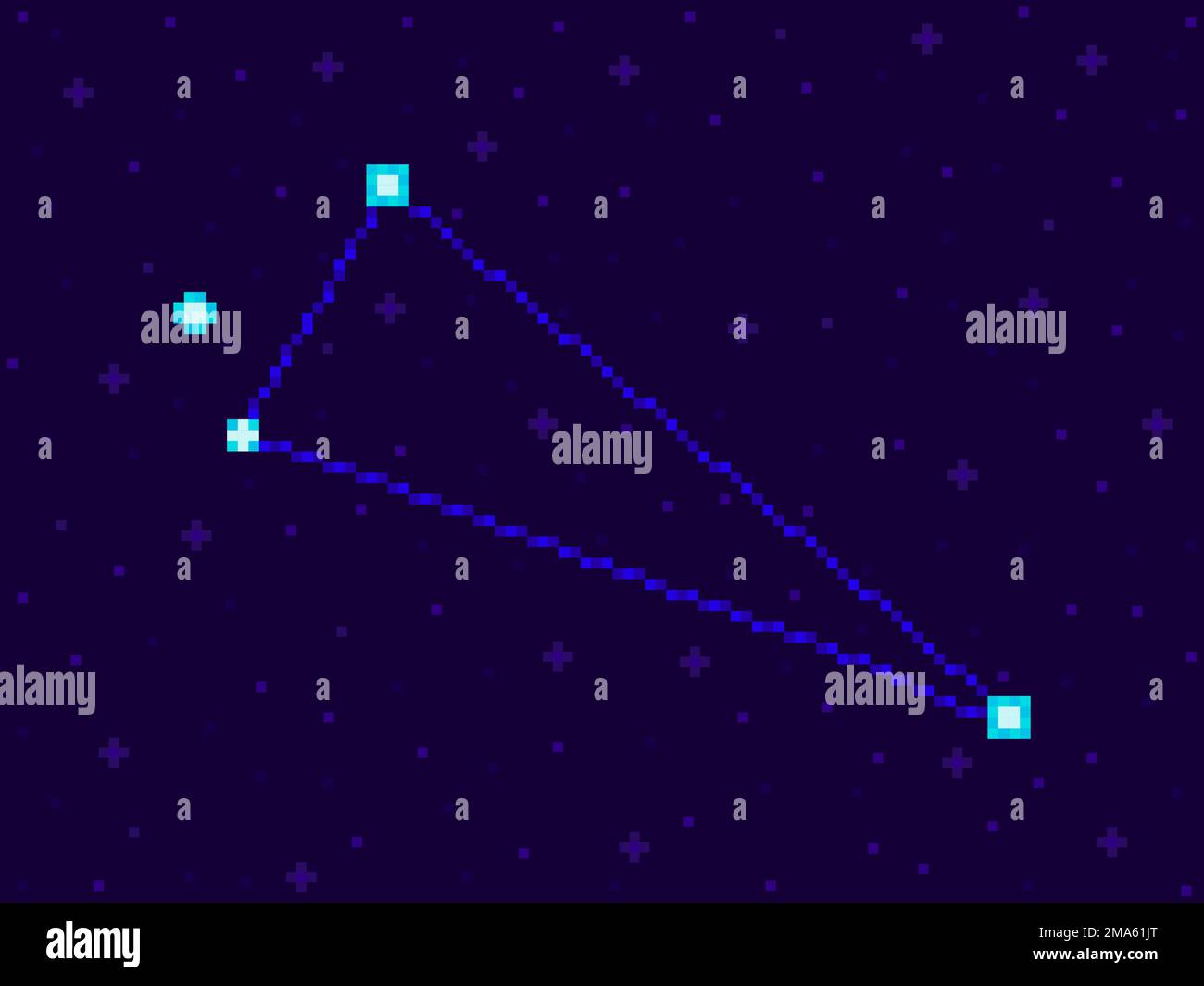 Triangulum constellation in pixel art style. 8-bit stars in the night ...
