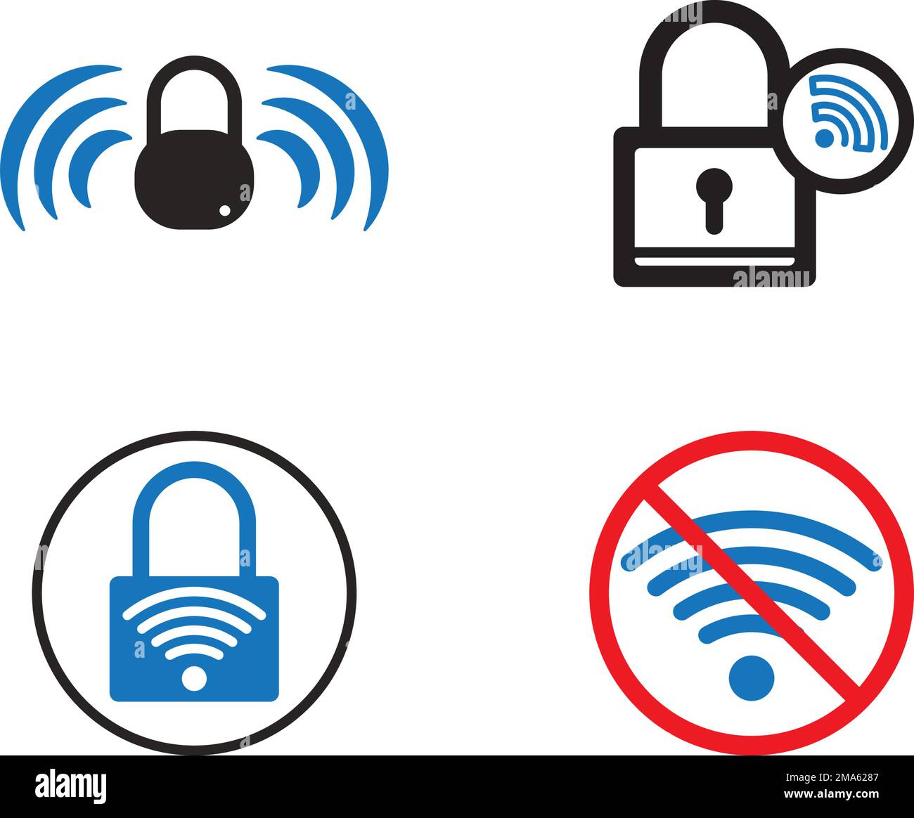 locked wifi signal icon vector illustration symbol design Stock Vector ...
