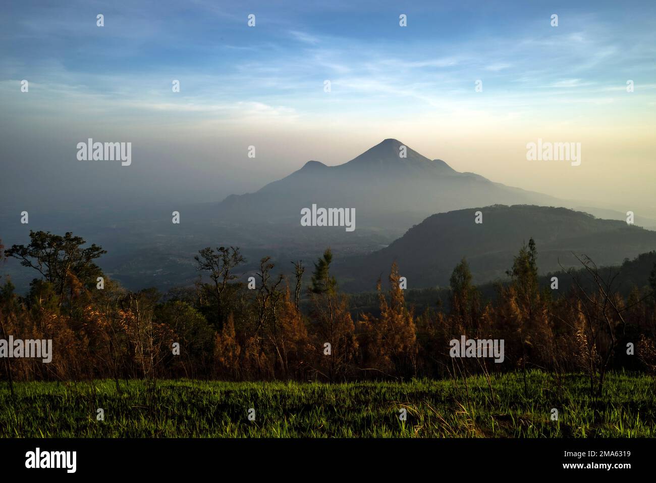 Sunrise View of Mount Penanggungan in East Java, Indonesia Stock Photo ...