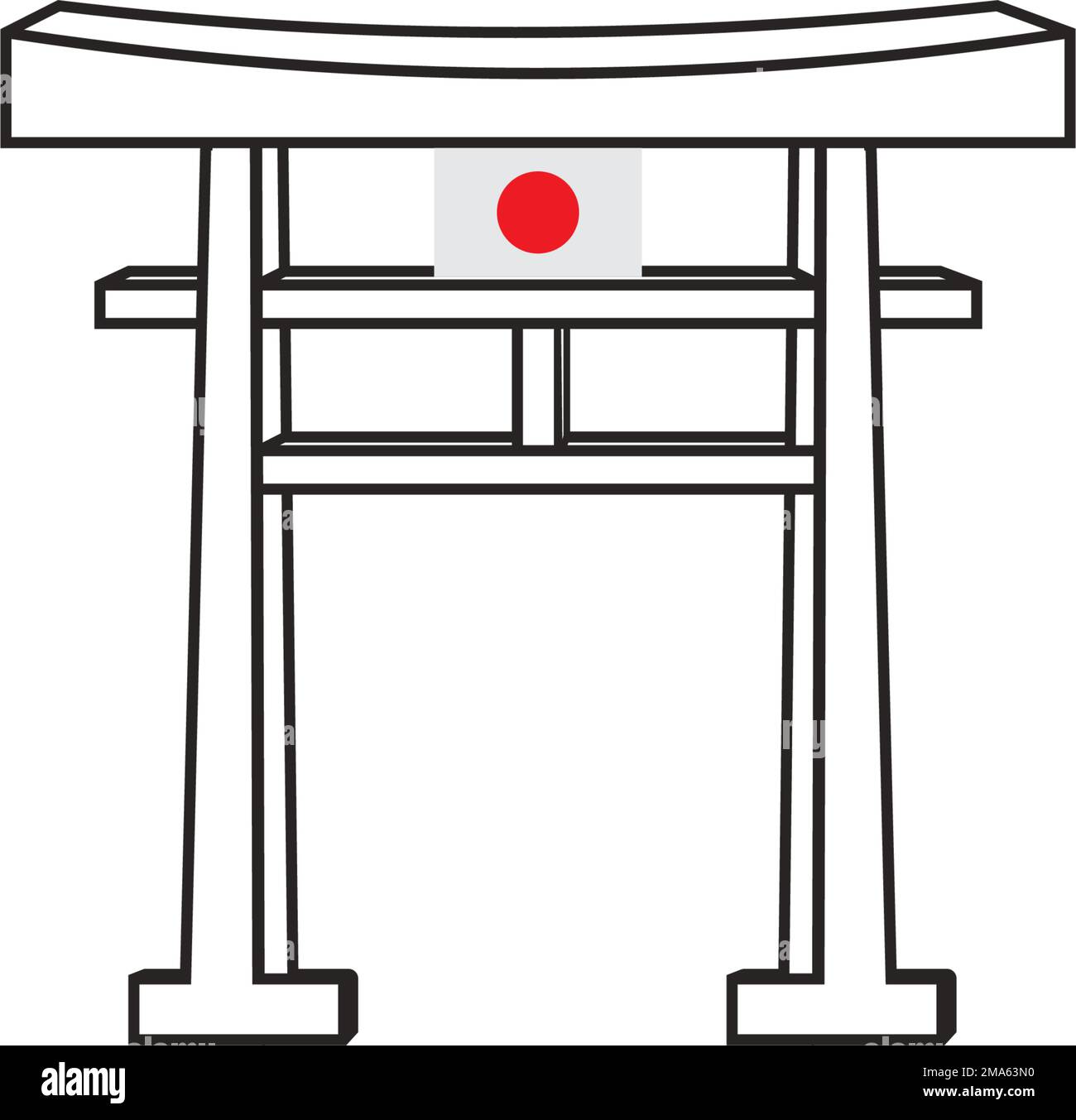 Torii Gate icon,Symbol of Japanese Civilization, vector illustration ...