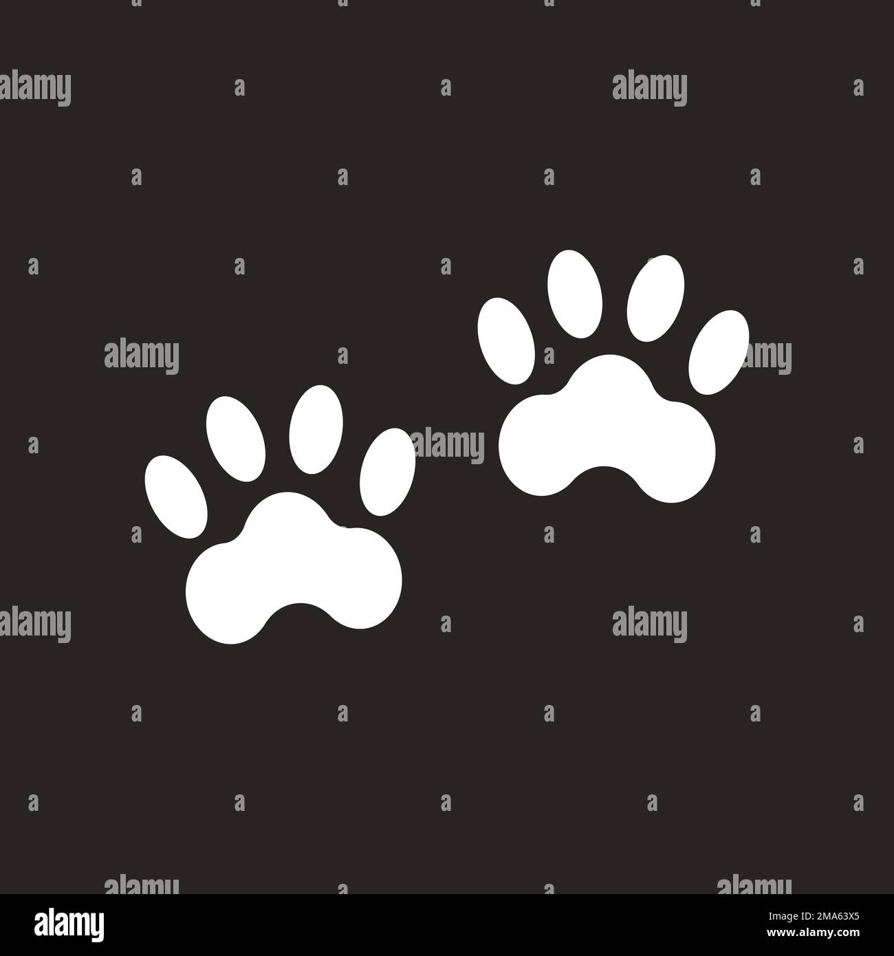 Dog or Cat Paw Print, Animal Foot. Flat Vector Icon illustration logo ...
