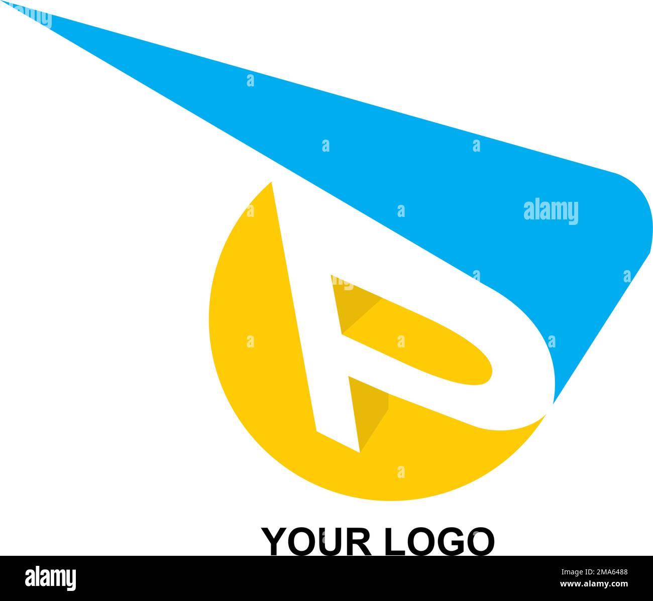 yellow and blue letter "p" logo design Stock Vector Image & Art - Alamy