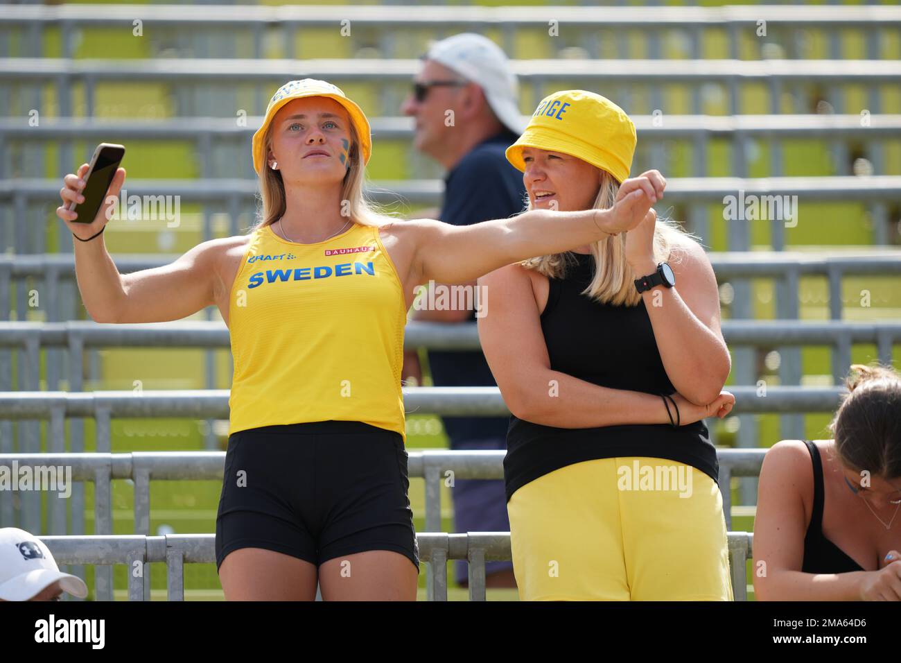 Swedish fans cheering on their country in sport Stock Photo - Alamy