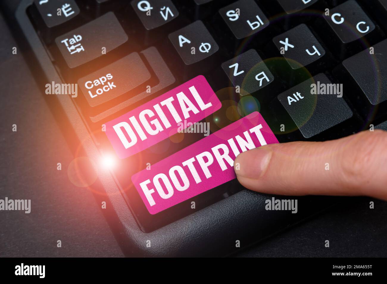 Conceptual display Digital Footprint. Internet Concept uses digital ...