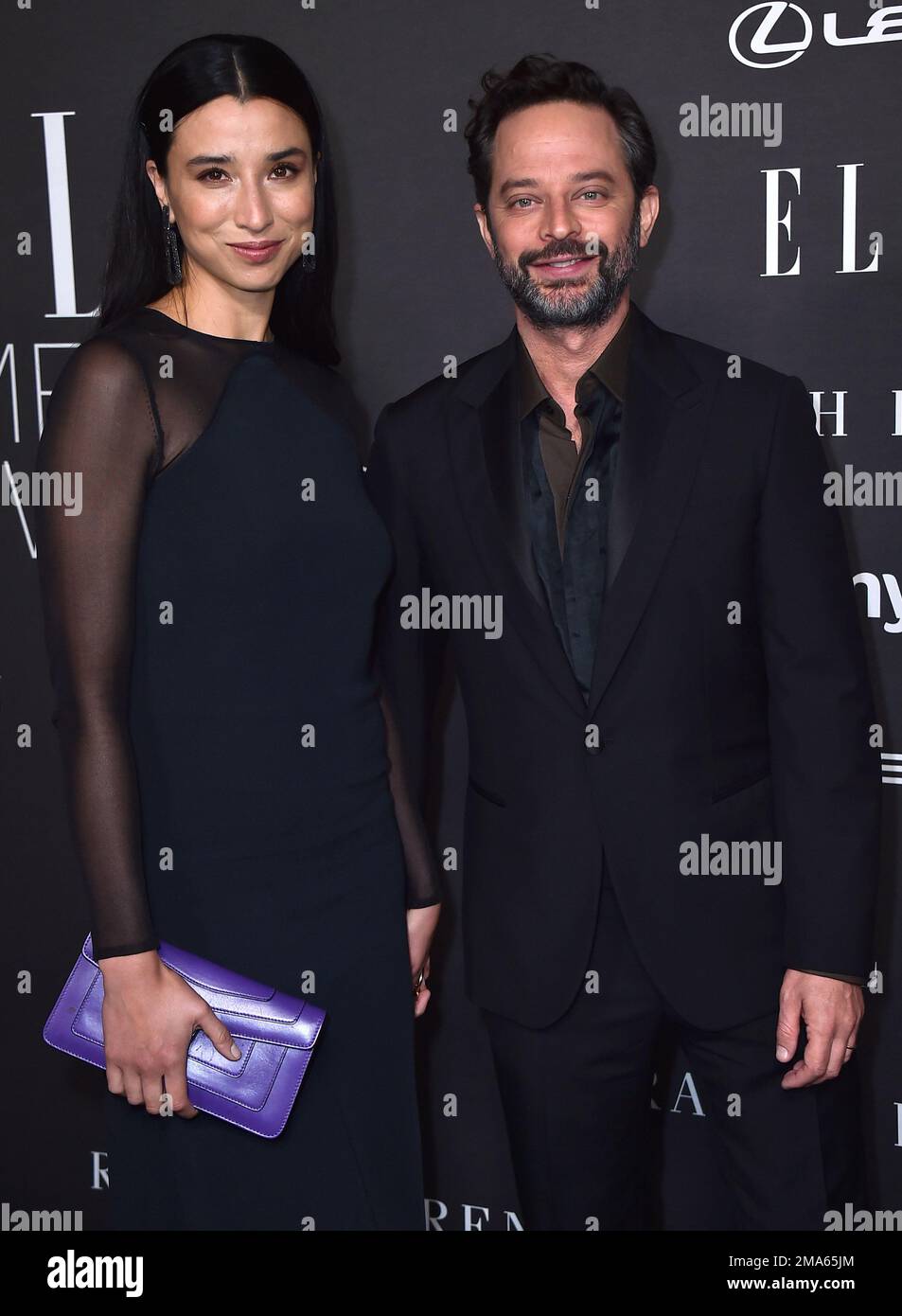 Lily Kwong, left, and Nick Kroll arrive at the 29th annual ELLE Women ...
