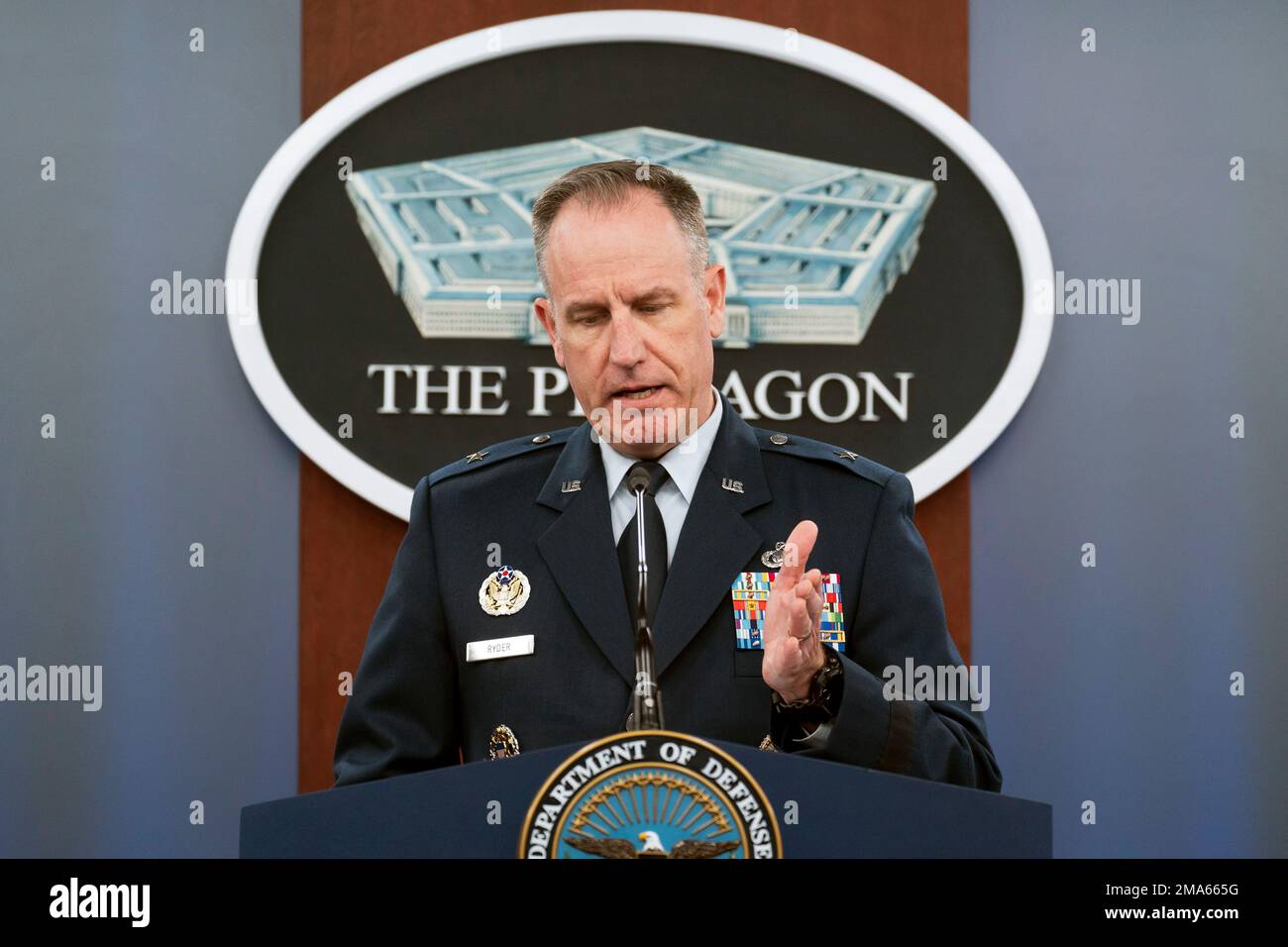 Pentagon spokesman U.S. Air Force Brig. Gen. Patrick Ryder speaks ...