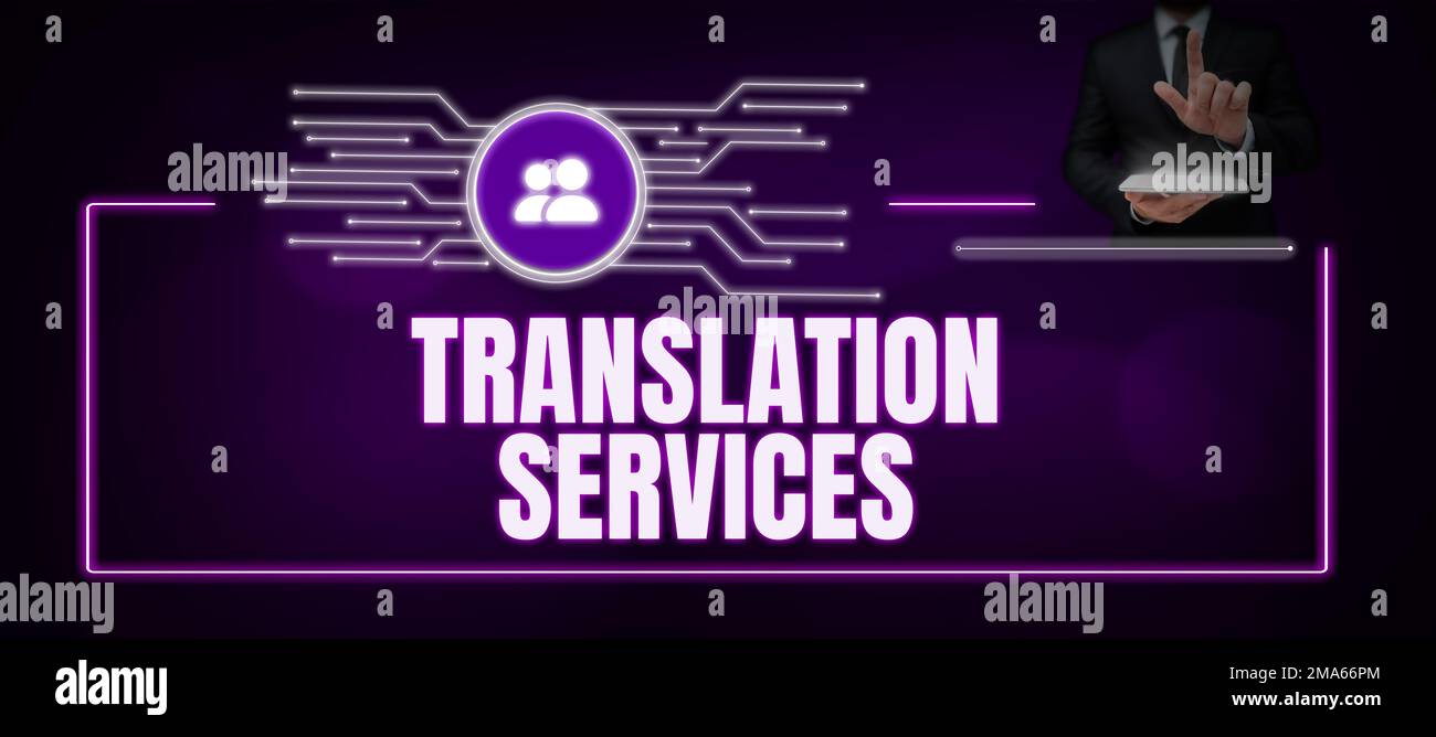 Text showing inspiration Translation Services. Business overview ...