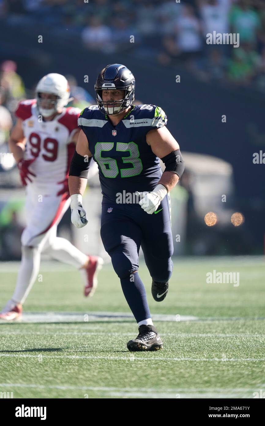 Seattle Seahawks guard Austin Blythe (63) during an NFL football game ...