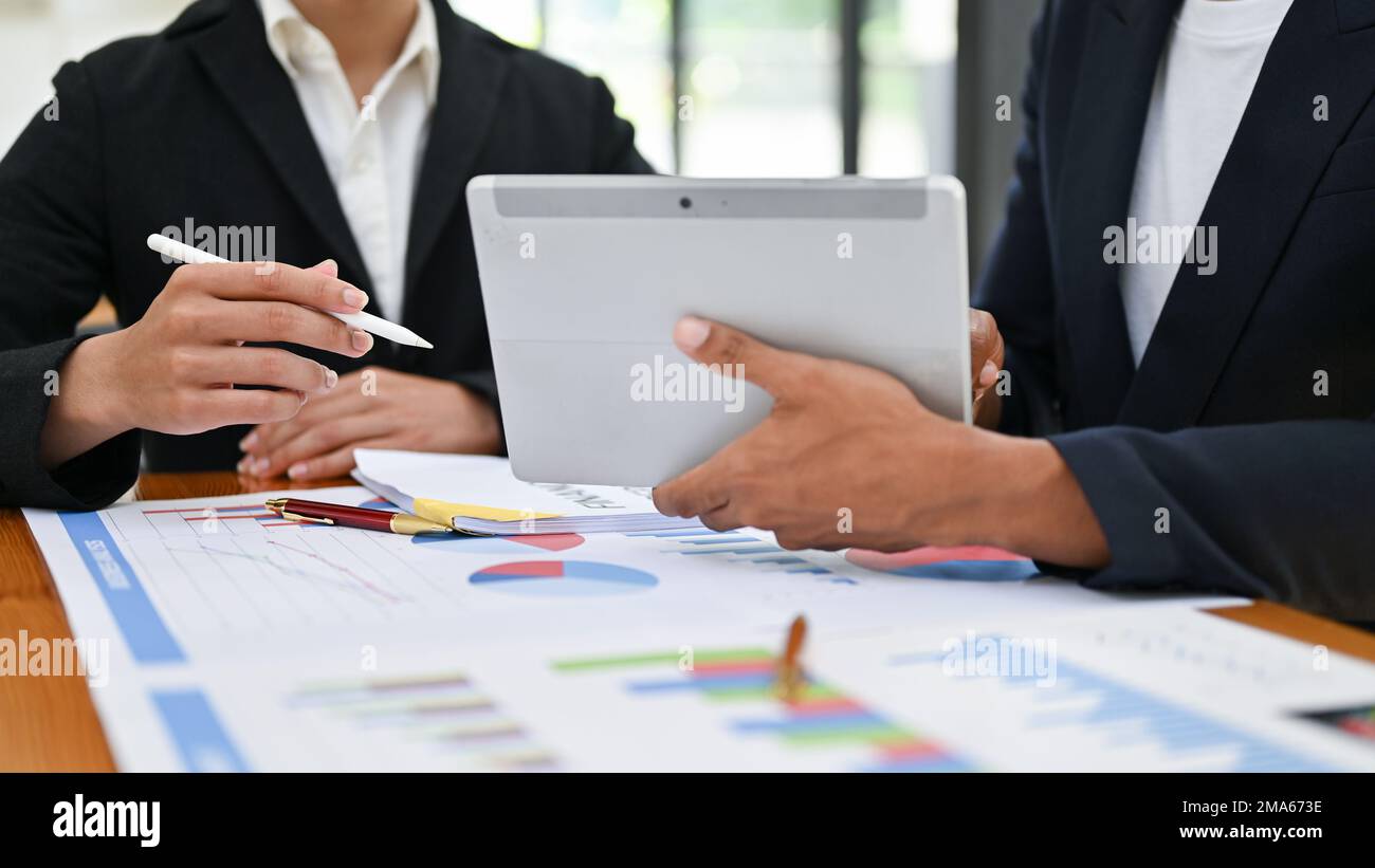 Group of professional Asian business people in the meeting together to ...