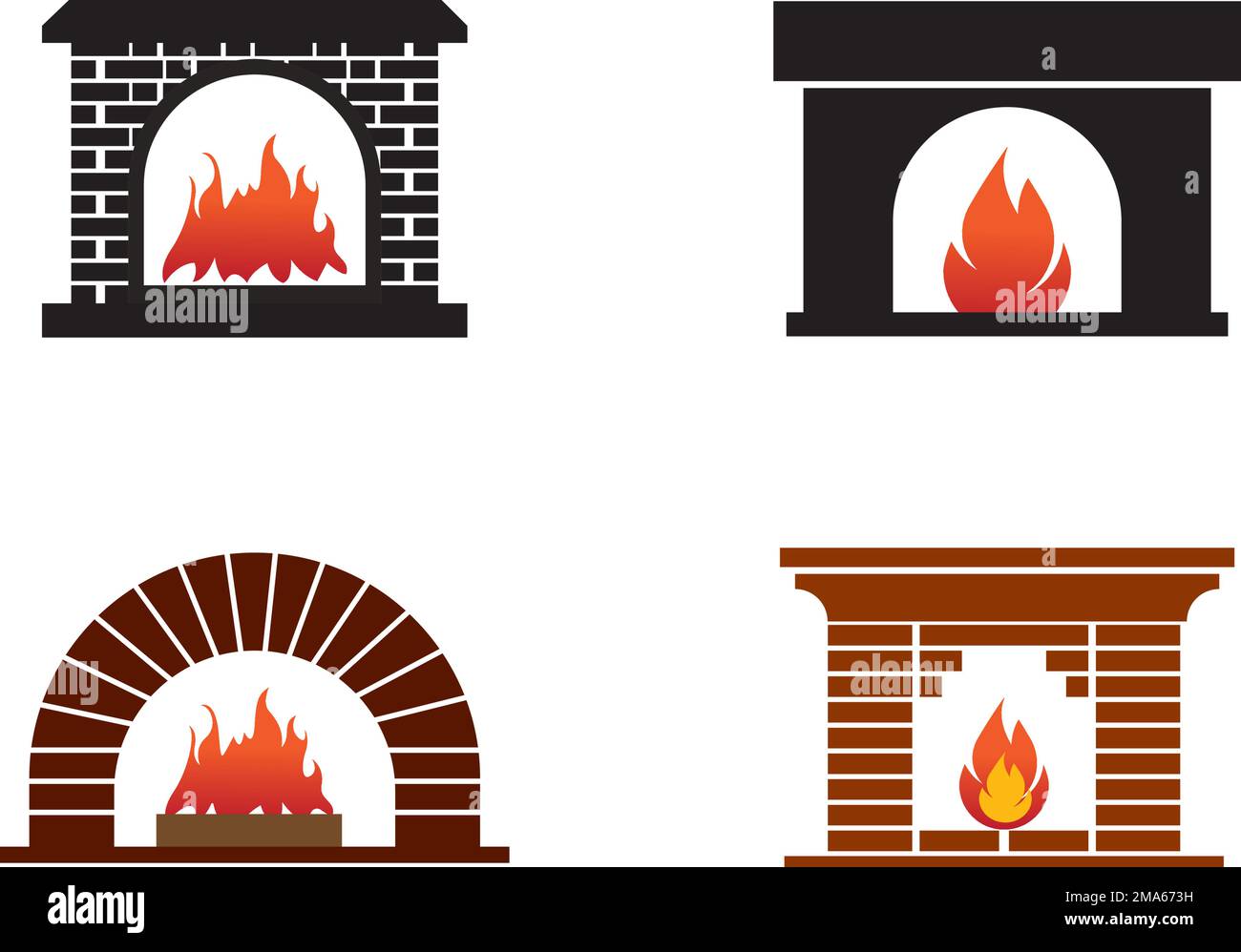 fireplace icon vector illustration symbol design Stock Vector Image ...