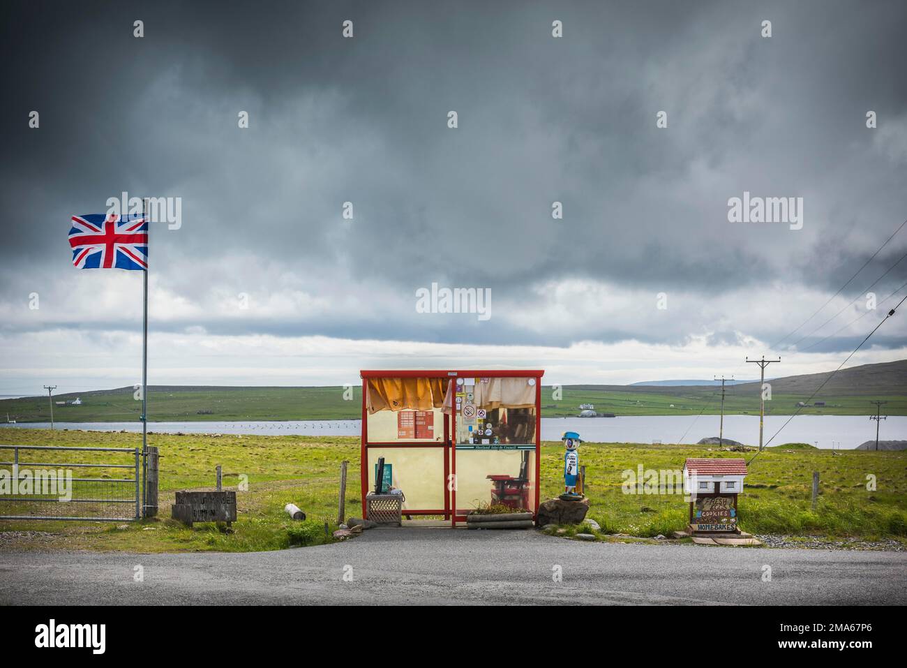 The Unst Bus Shelter, lovingly decorated for the Queen's 70th Jubilee ...