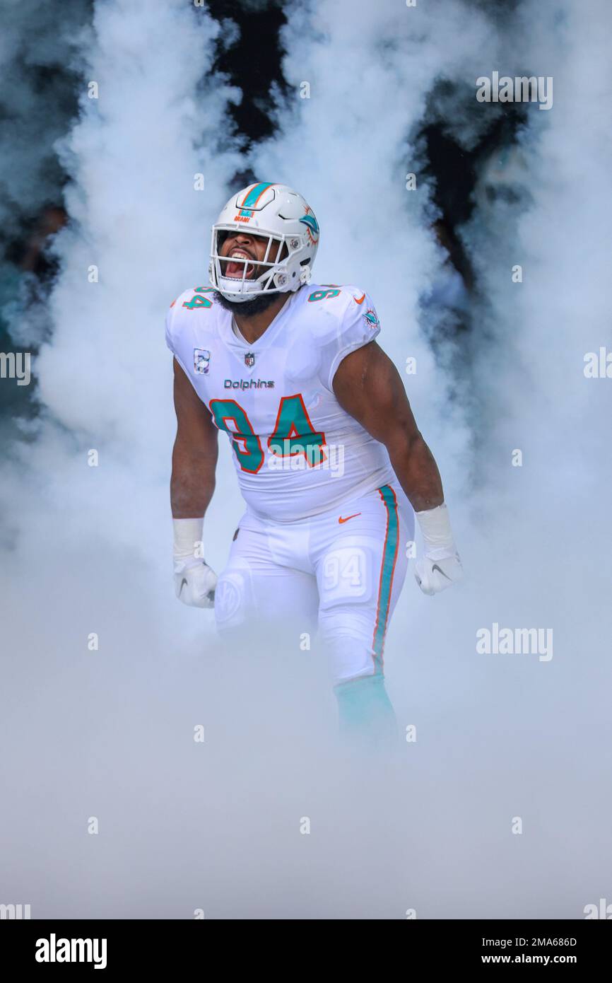 Miami Dolphins defensive tackle Christian Wilkins (94) is introduced ...