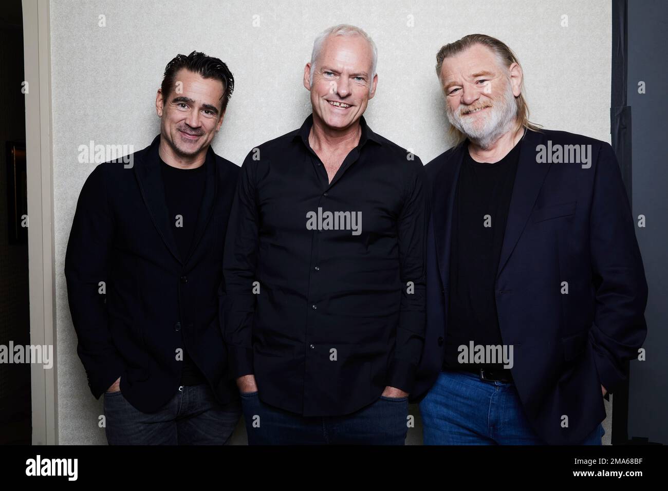 Actor Colin Farrell, left, filmmaker Martin McDonagh, center, and actor ...