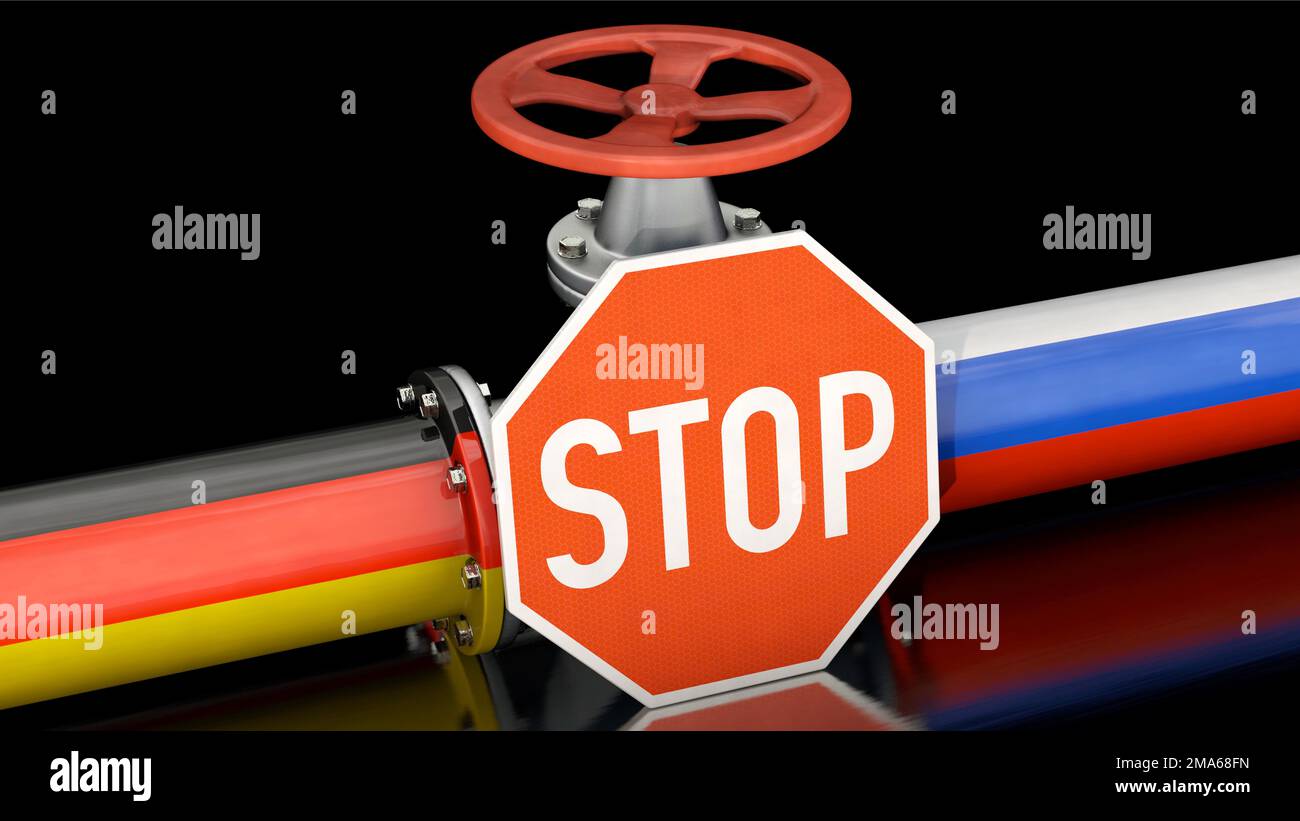 Symbolic image on the subject of the gas supply stop from Russia to ...