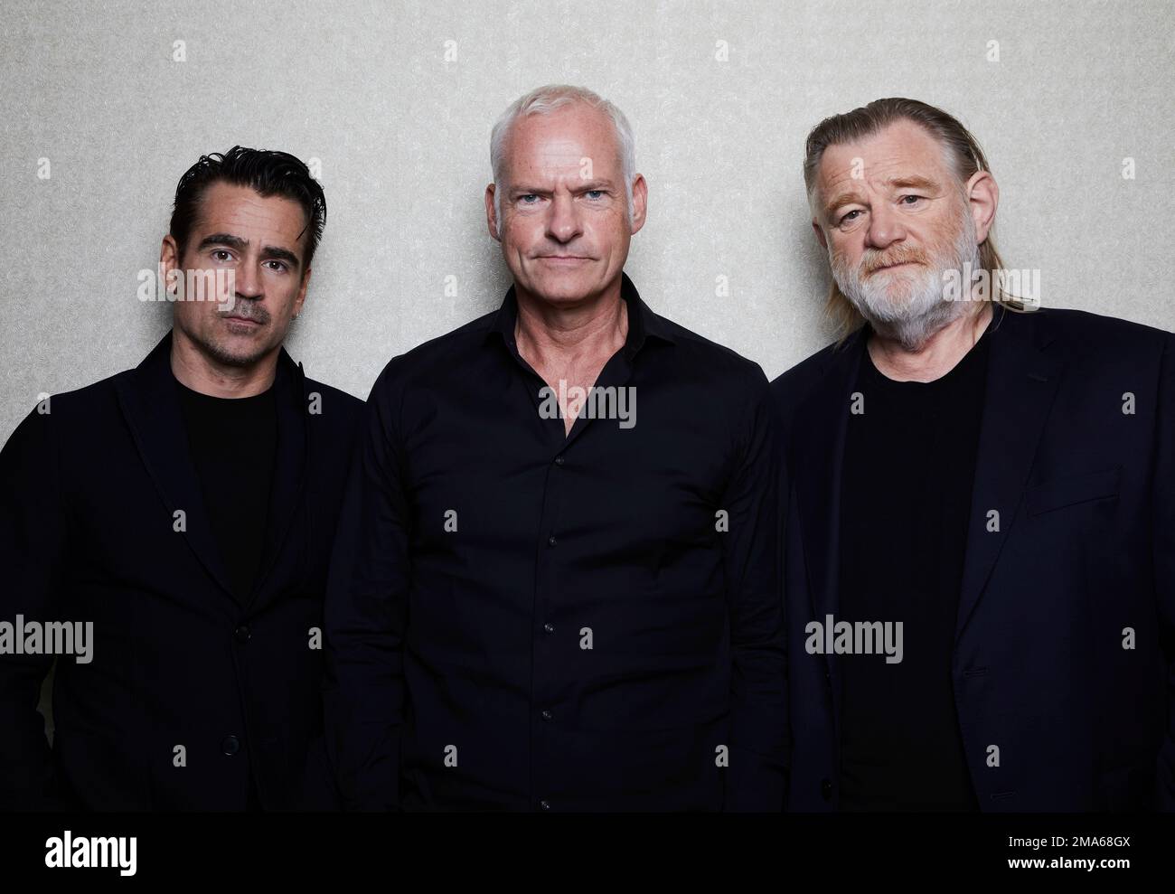 Actor Colin Farrell, left, filmmaker Martin McDonagh, center, and actor ...