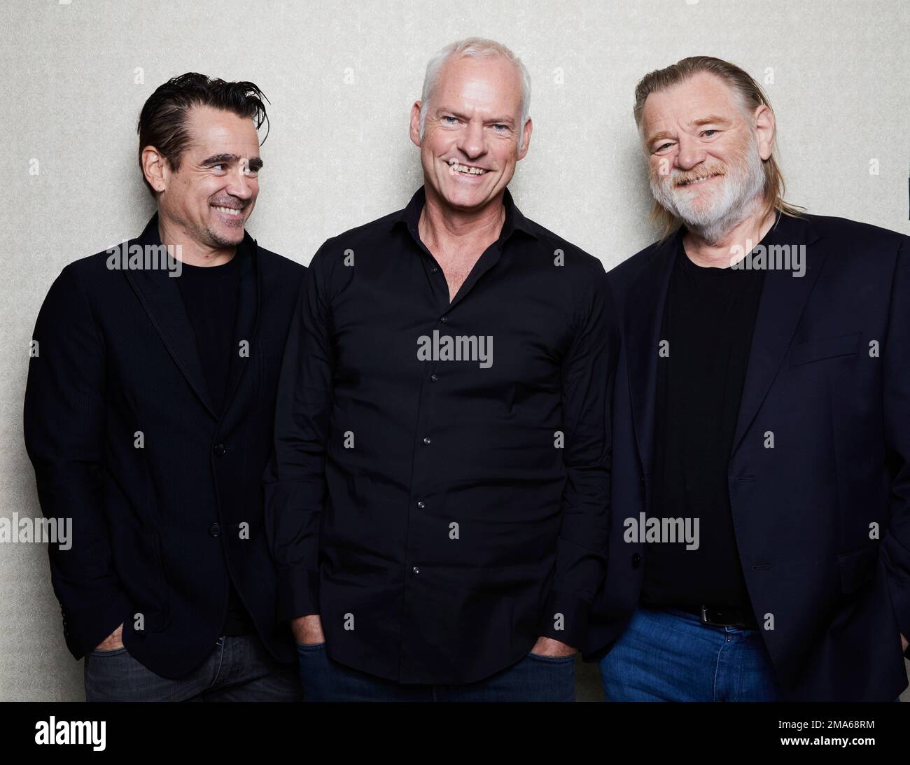 Actor Colin Farrell, left, filmmaker Martin McDonagh, center, and actor ...