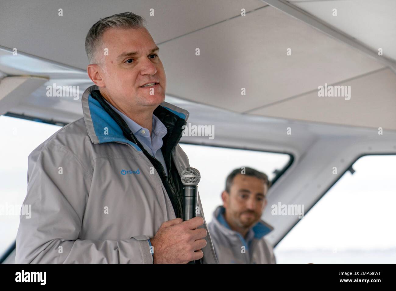 David Hardy, CEO of Orsted Offshore North America, speaks during a tour ...