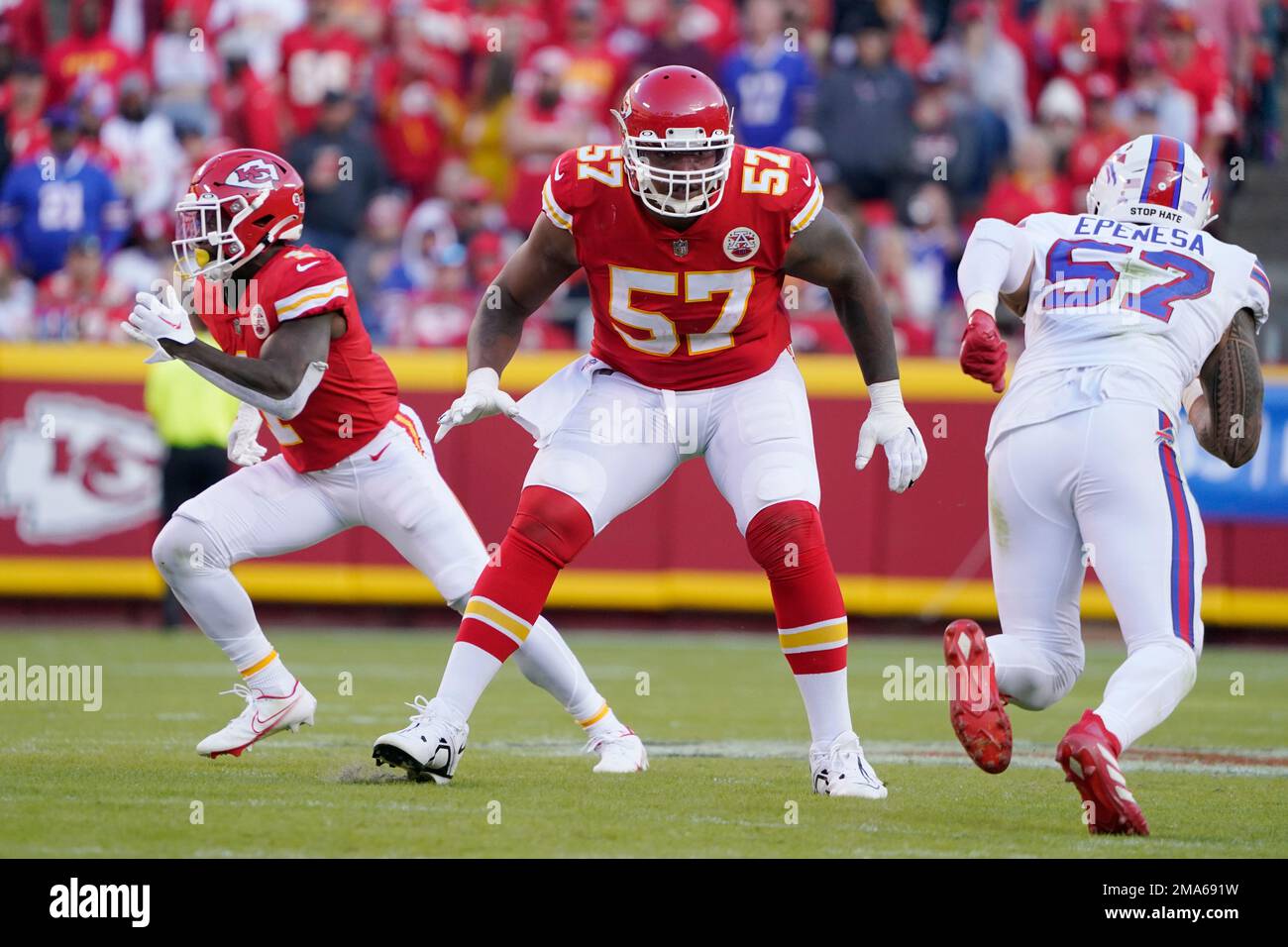 Kansas City Chiefs offensive tackle Orlando Brown Jr. blocks during an ...
