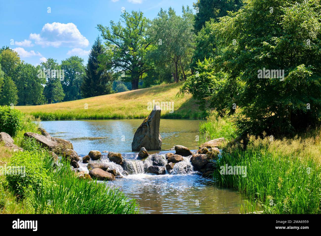 Oak Lake Waterfall, Muskau Park, Prince Pueckler Park, UNESCO World ...
