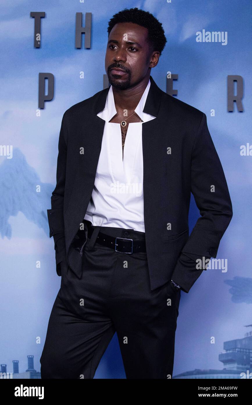 Gary Carr poses for photographers upon arrival for the screening of the ...