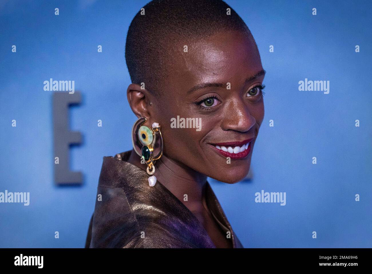 T'Nia Miller poses for photographers upon arrival for the screening of ...