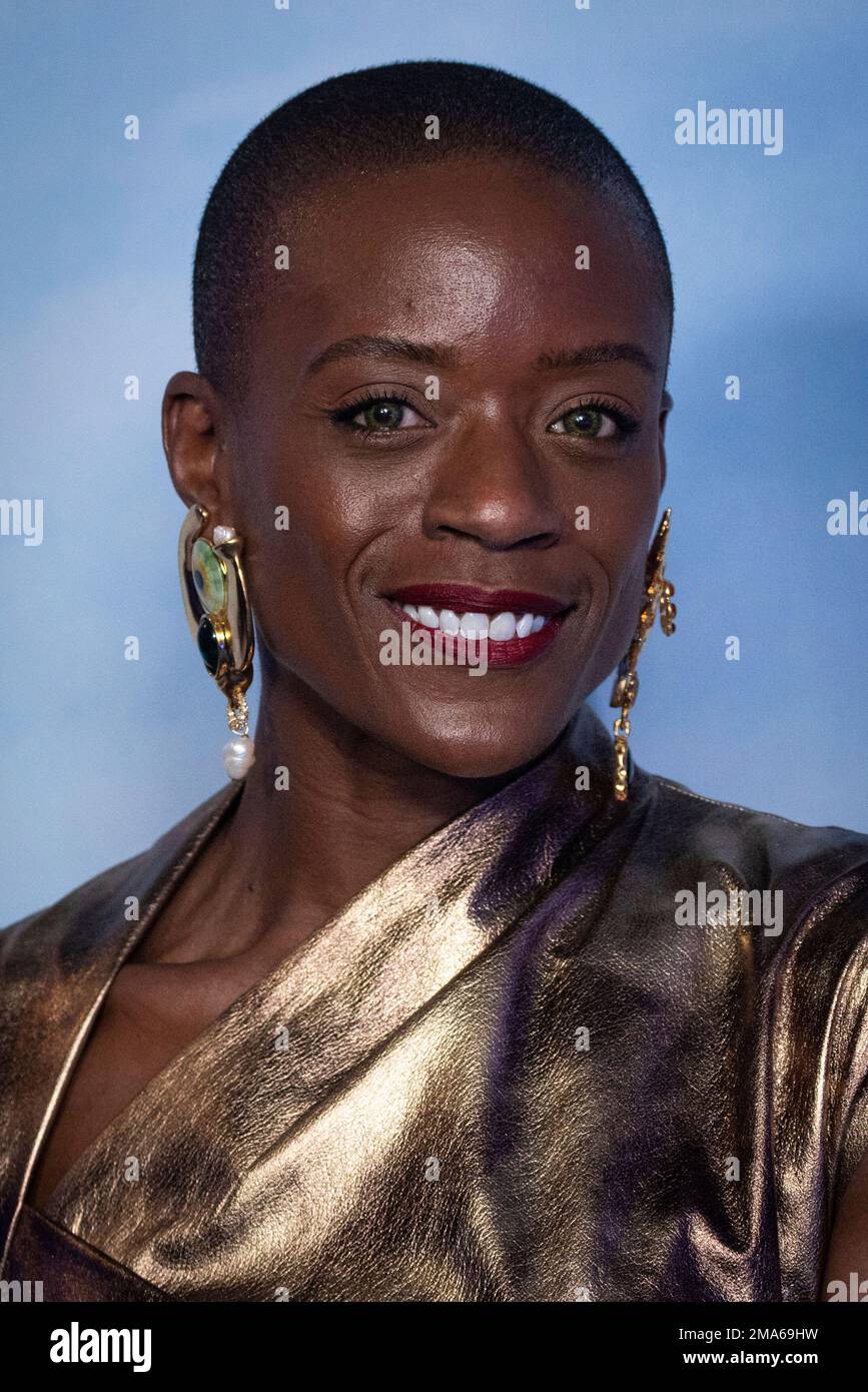 T'Nia Miller poses for photographers upon arrival for the screening of ...