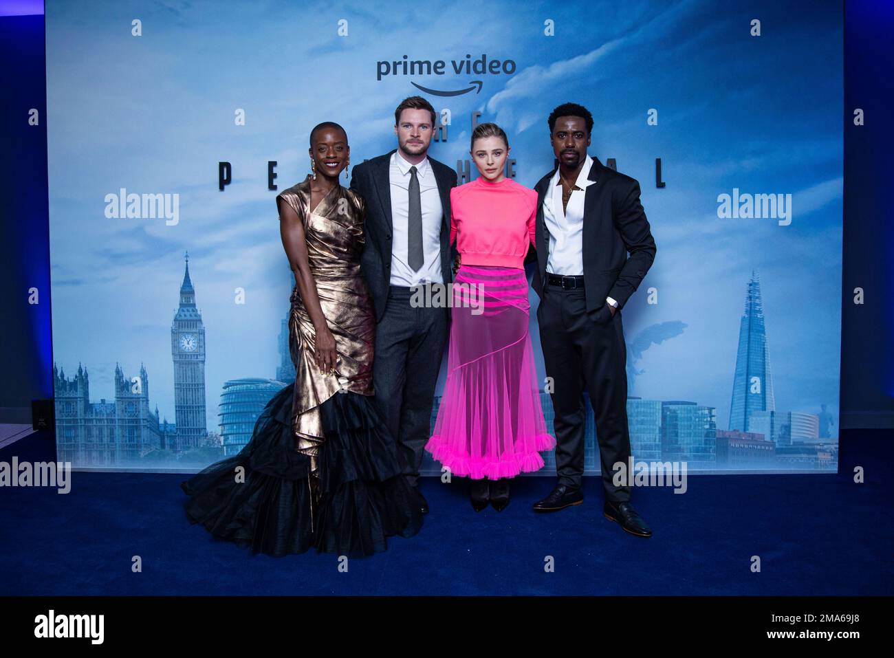 T'Nia Miller, from left, Jack Reynor, Chloe Grace Moretz and Gary Carr ...