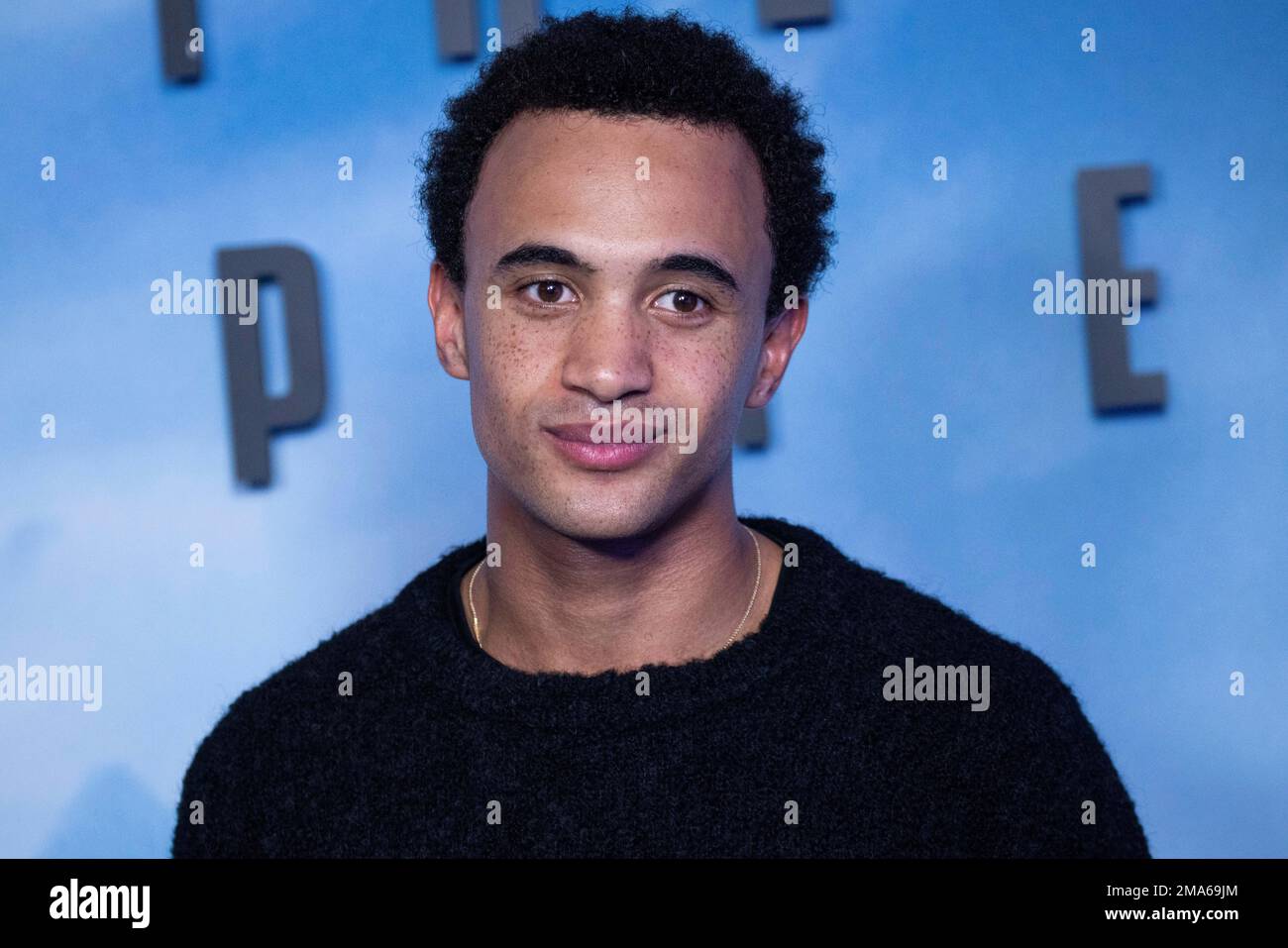 Miles Barrow poses for photographers upon arrival for the screening of ...