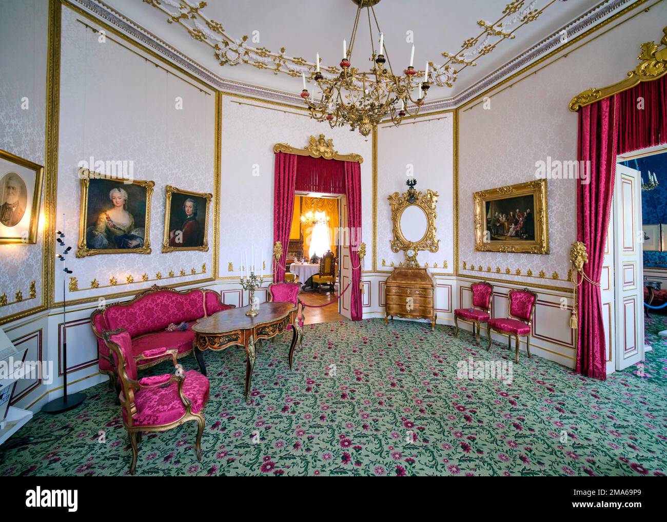 Reception room, interior, Branitz Palace, Branitz Park, Prince Pueckler ...