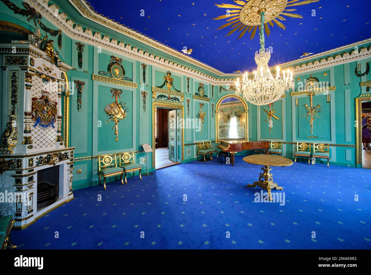 Green Salon, interior view, Branitz Palace, Branitz Park, Prince ...