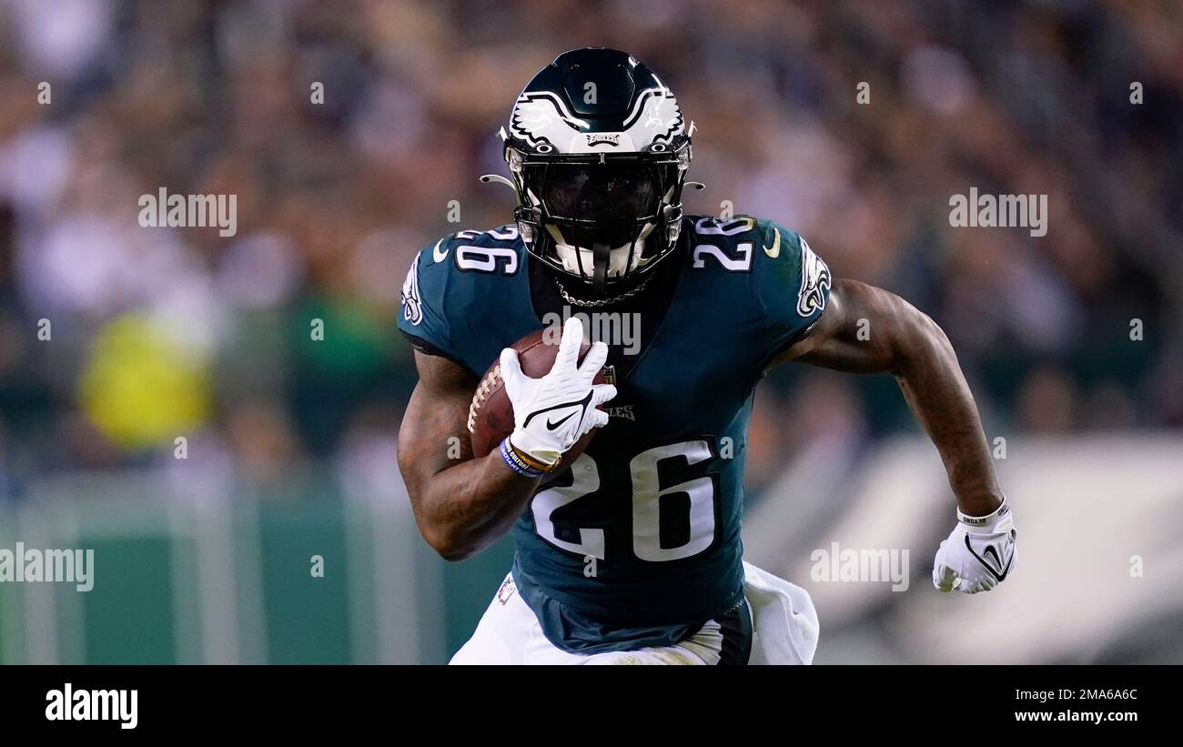 Philadelphia Eagles running back Miles Sanders in action during an NFL ...