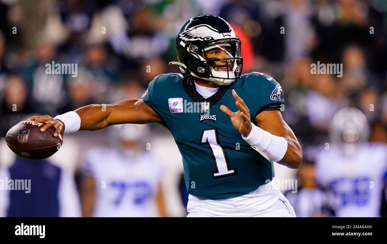 Philadelphia Eagles' Jalen Hurts plays during an NFL football game ...