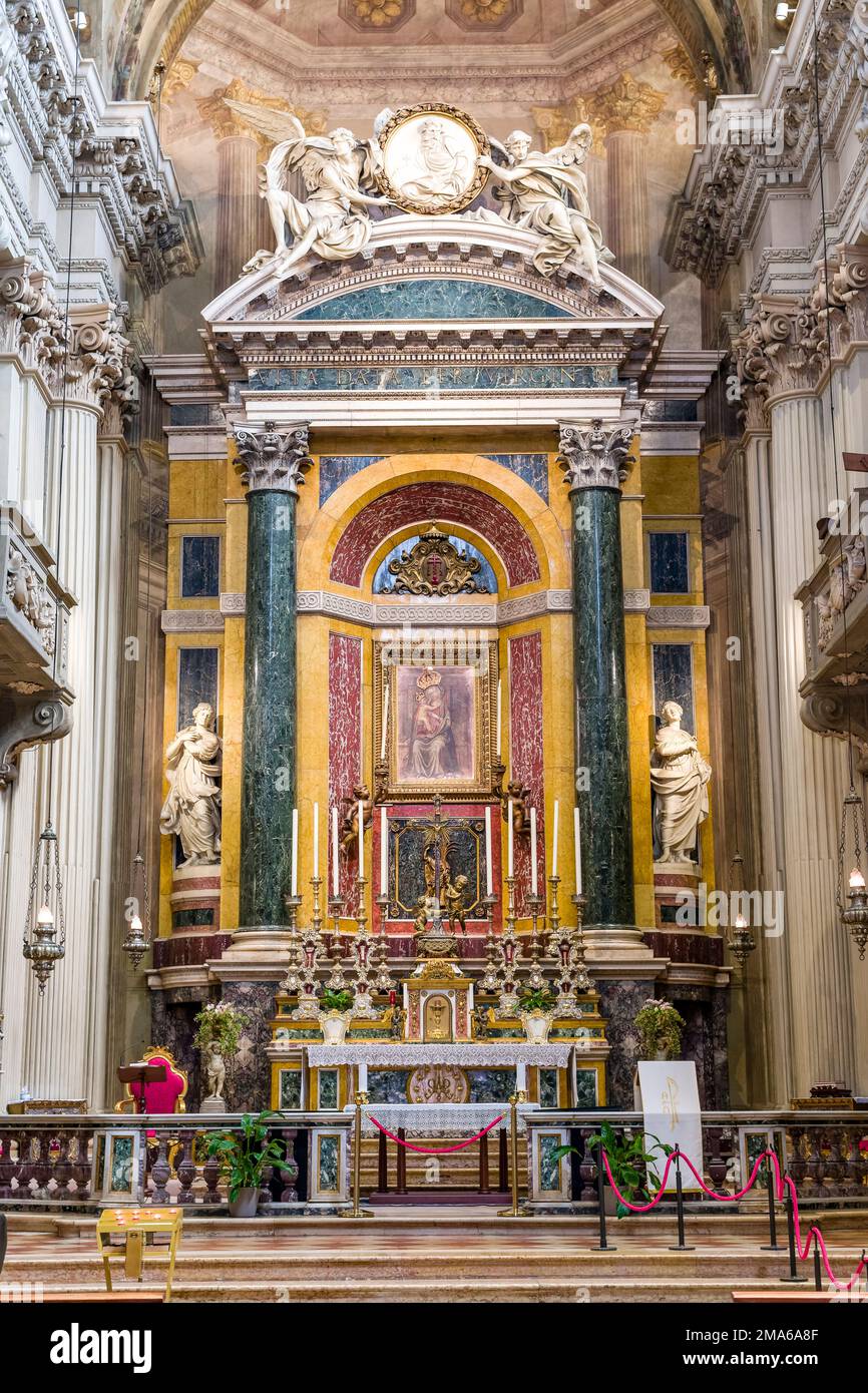 Altar and interior furnishings inside the church Santa Maria della Vita ...