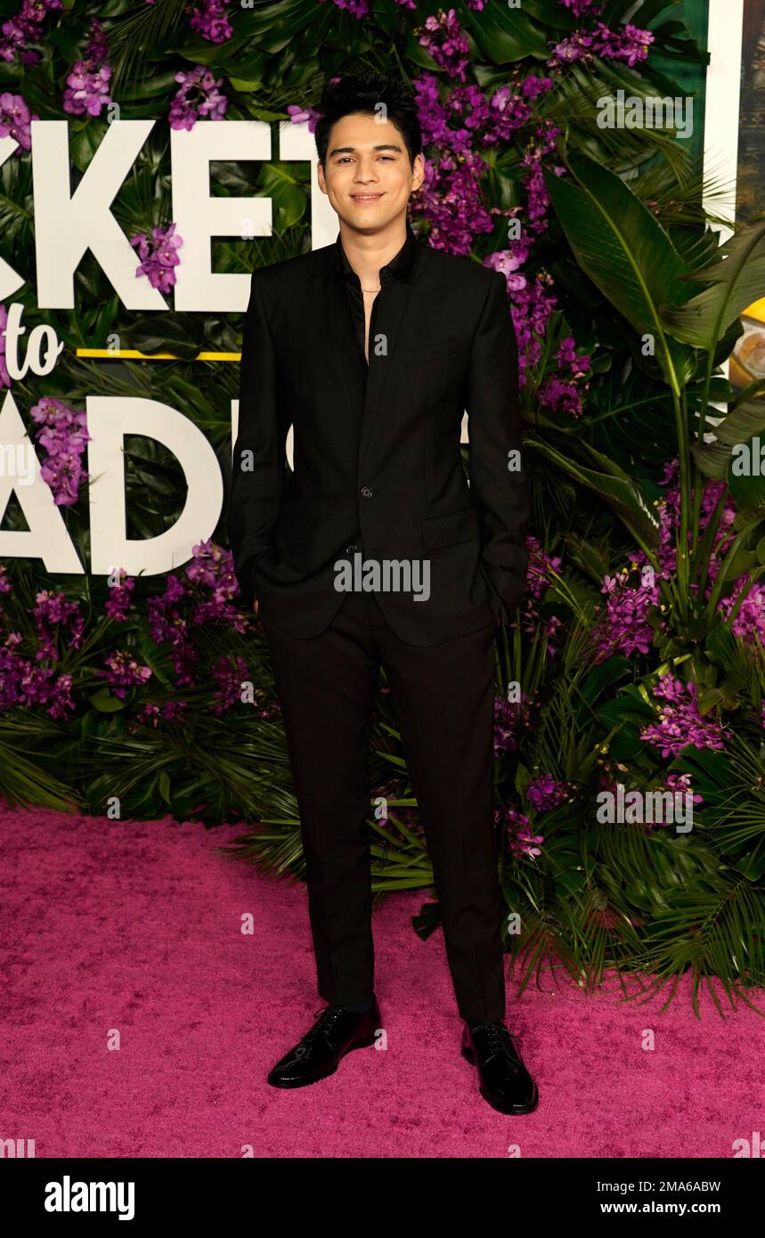 Maxime Bouttier poses at the premiere of the film "Ticket to Paradise ...