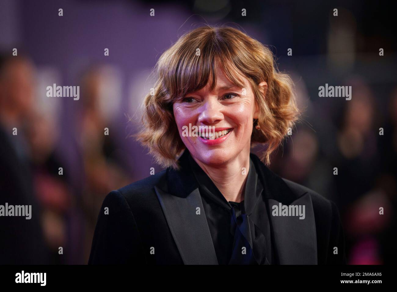 Bethan Roberts poses for photographers upon arrival for the premiere of ...