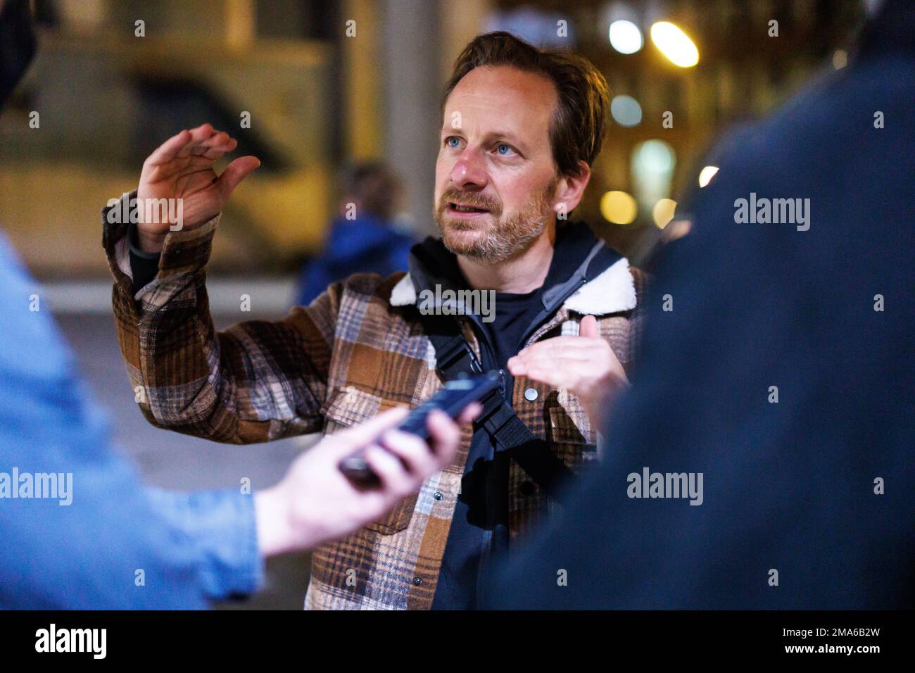Munich, Germany. 05th May, 2022. Actor Fabian Busch gives an interview ...