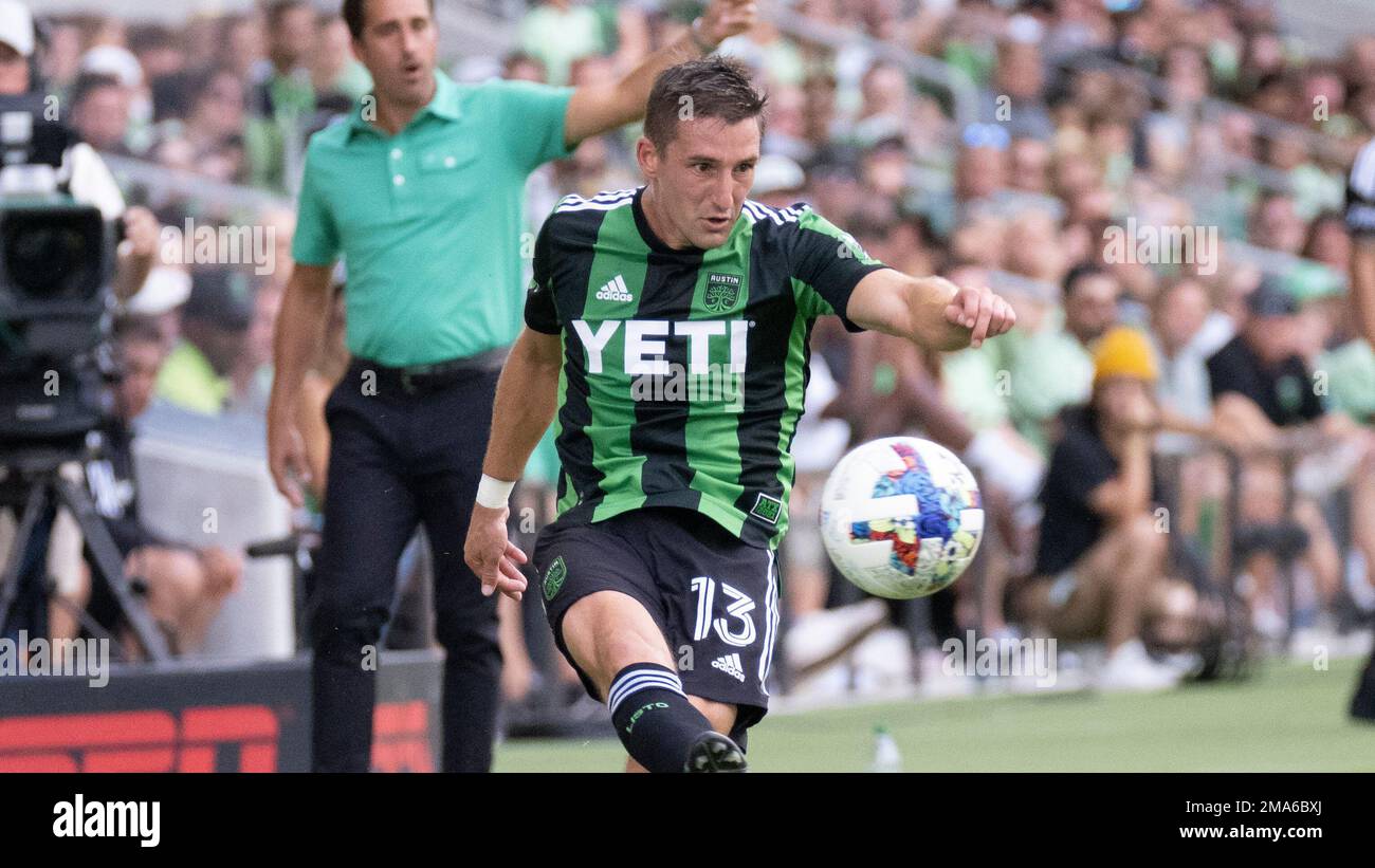 Austin FC midfielder Ethan Finley plays during the second half an MLS ...
