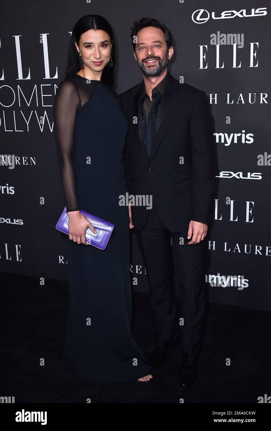 Lily Kwong, left, and Nick Kroll arrive at the 29th annual ELLE Women ...