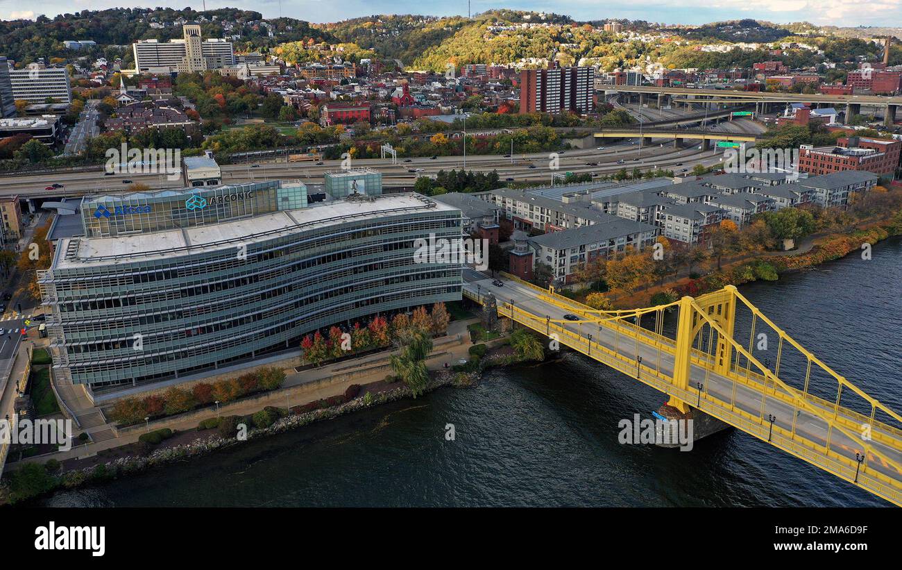 This is the Alcoa and Arconic headquarters, lower left, on the ...