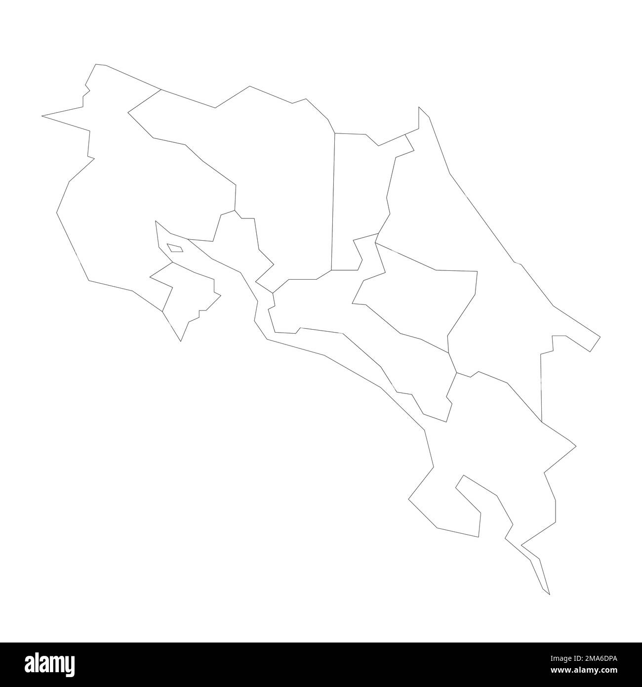 Costa Rica political map of administrative divisions Stock Vector Image ...