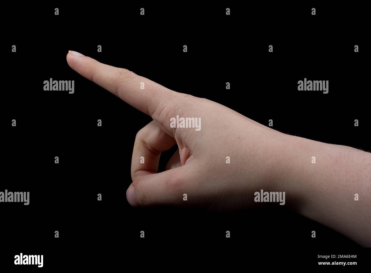 Hand pointing gesture on a white background Stock Photo - Alamy