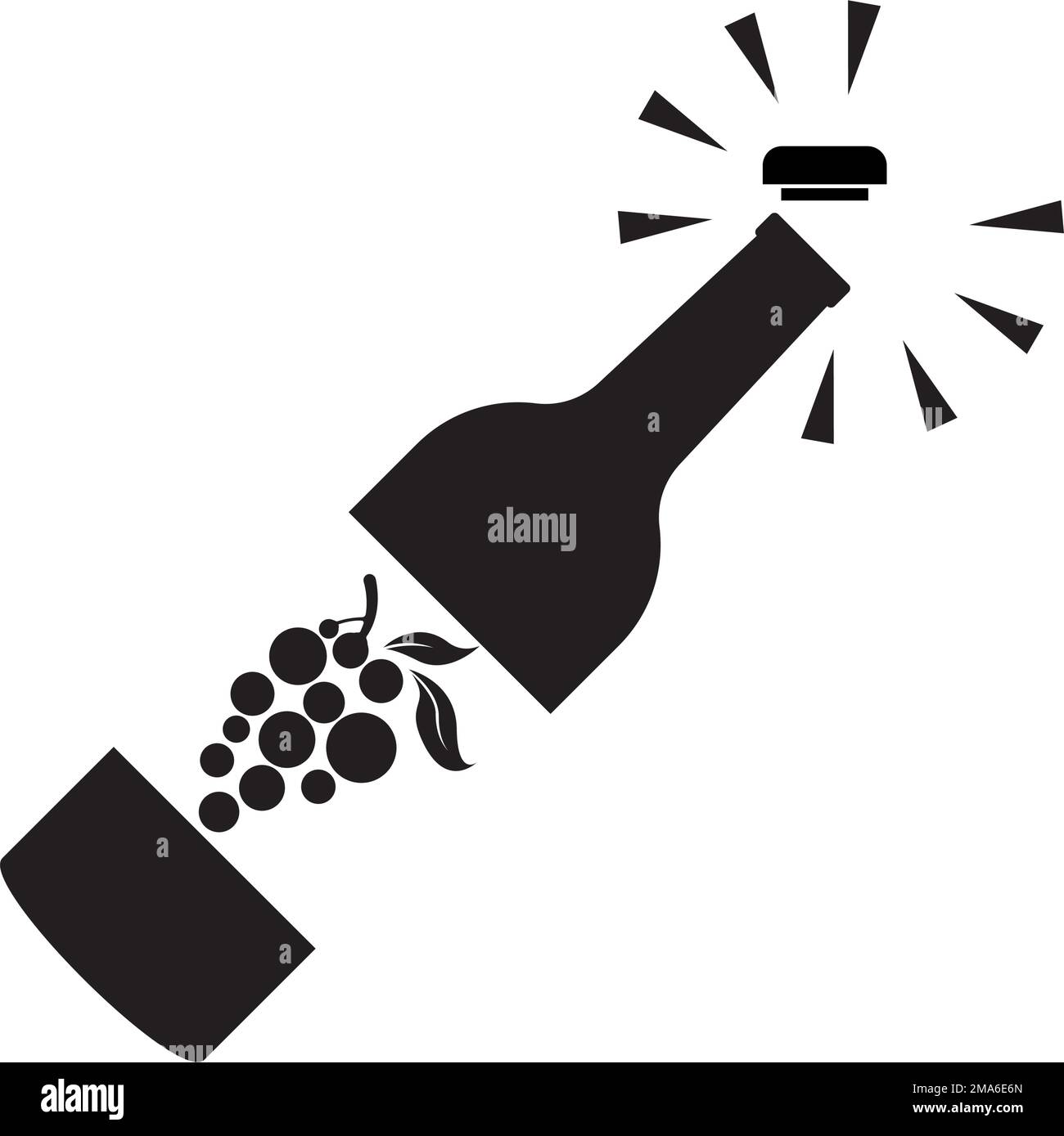 Popping Champagne Bottle Silhouette