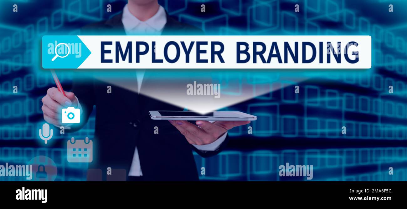 Text showing inspiration Employer Branding. Conceptual photo Process of ...