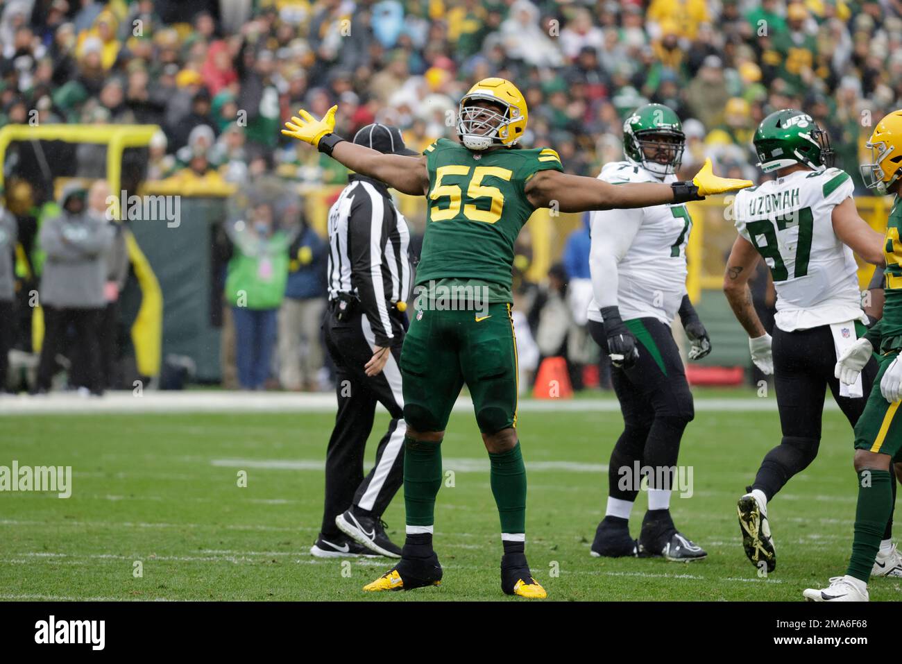 Green Bay Packers linebacker Kingsley Enagbare (55) during an NFL football game on Sunday, Oct ...