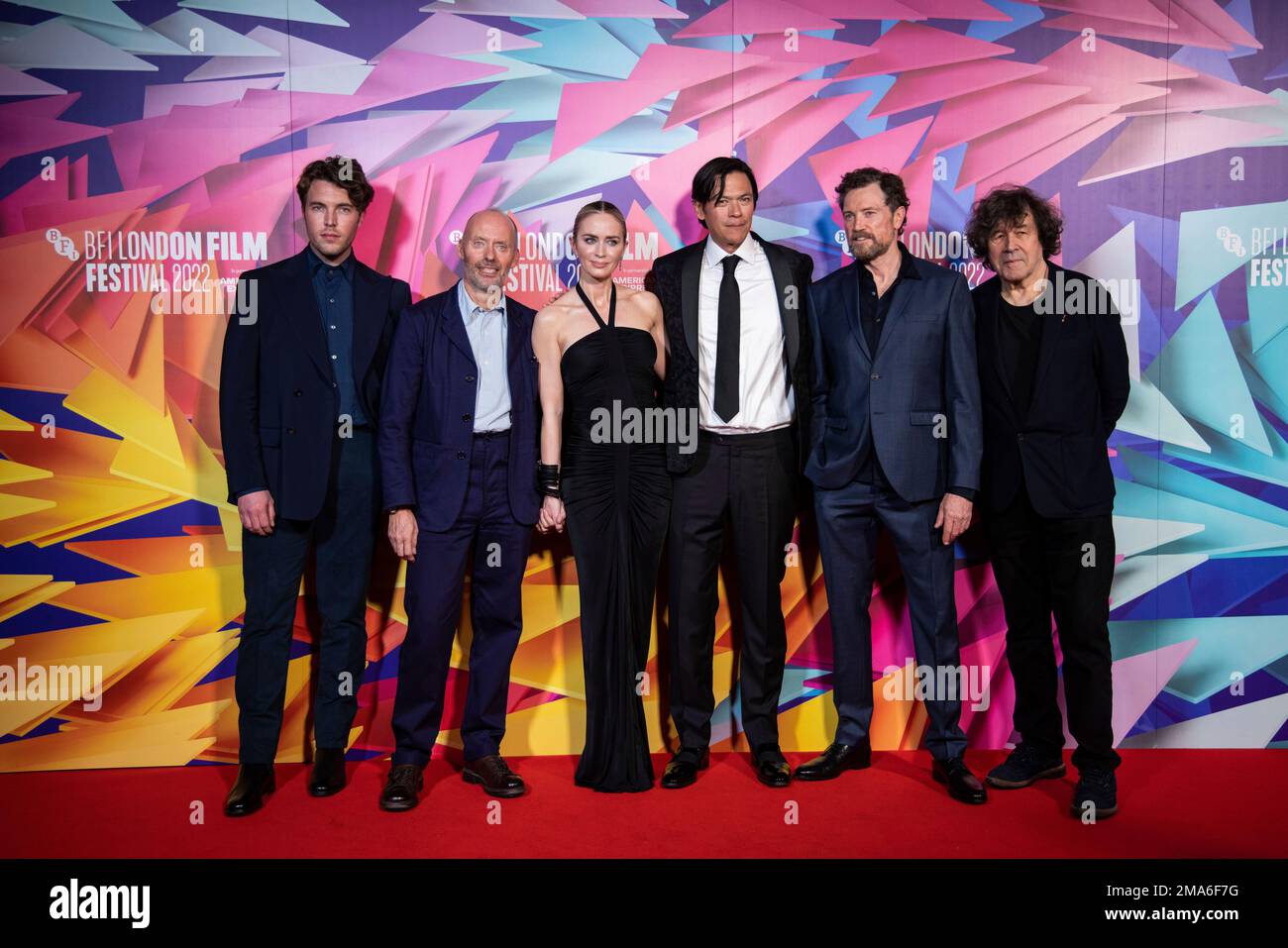Tom Hughes, director Hugo Blick, Emily Blunt, Chaske Spencer, Steve ...
